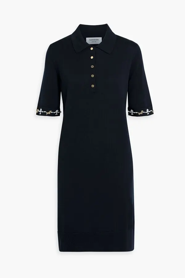 Thom Browne Embellished Silk-cotton Blend Dress