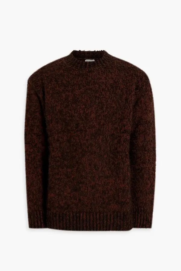 Dries Van Noten Marled Wool-blend Sweater - Brown