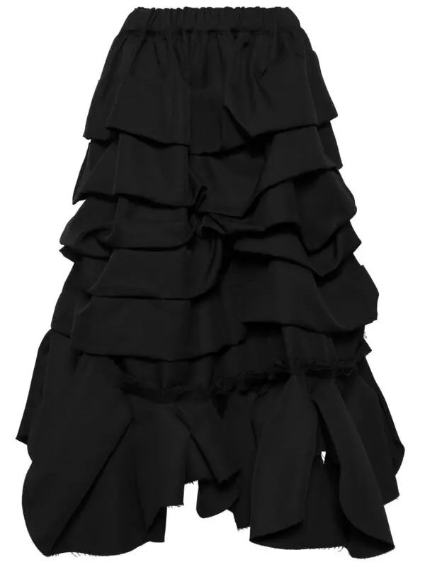 Comme Des Garçons Ruffled Tiered Midi Skirt