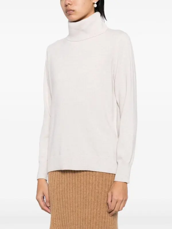 Loose Roll-Neck Jumper In Neutrals 33% Off Editorialist