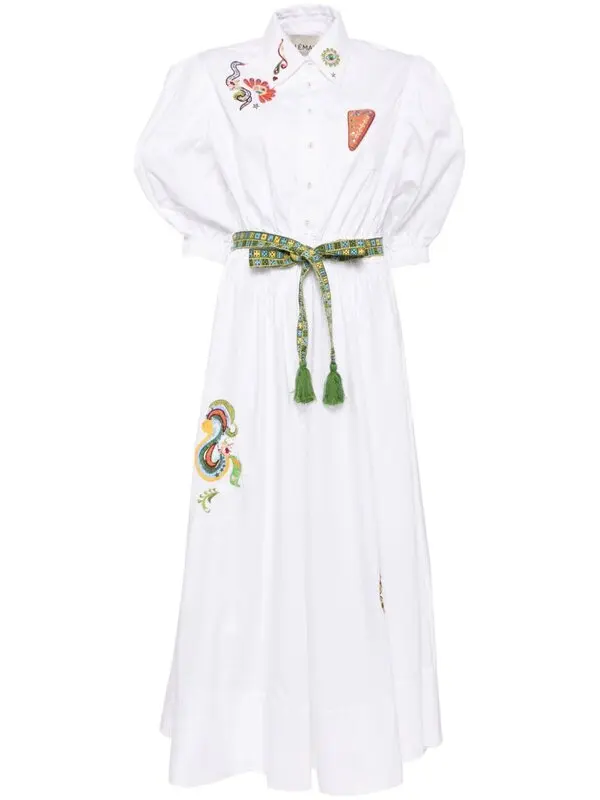 alemais embroidered shirt dress Xscape Floral Off-the-Shoulder Tea Length Gown – MOTHER OF main image 1