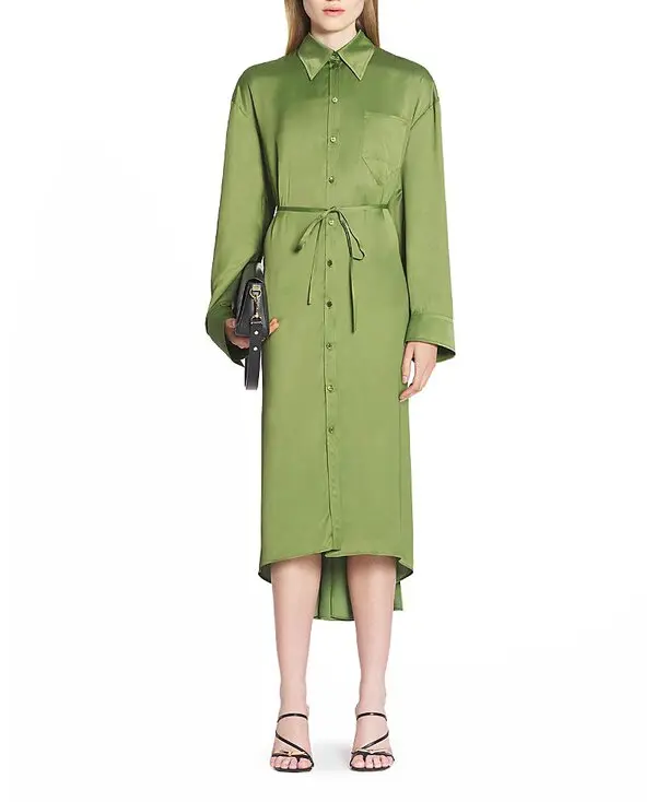 Lanvin Pleated Shirt Dress - Lichen | Editorialist