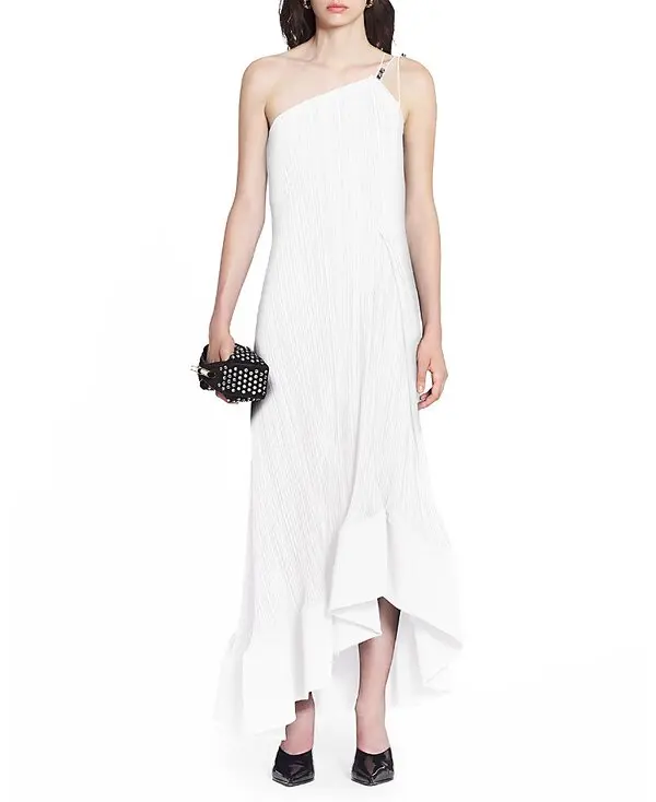 navy blue dress for baby girl Buy Lanvin White Asymmetrical Ruffle Dress in Charmeuse For Women Online