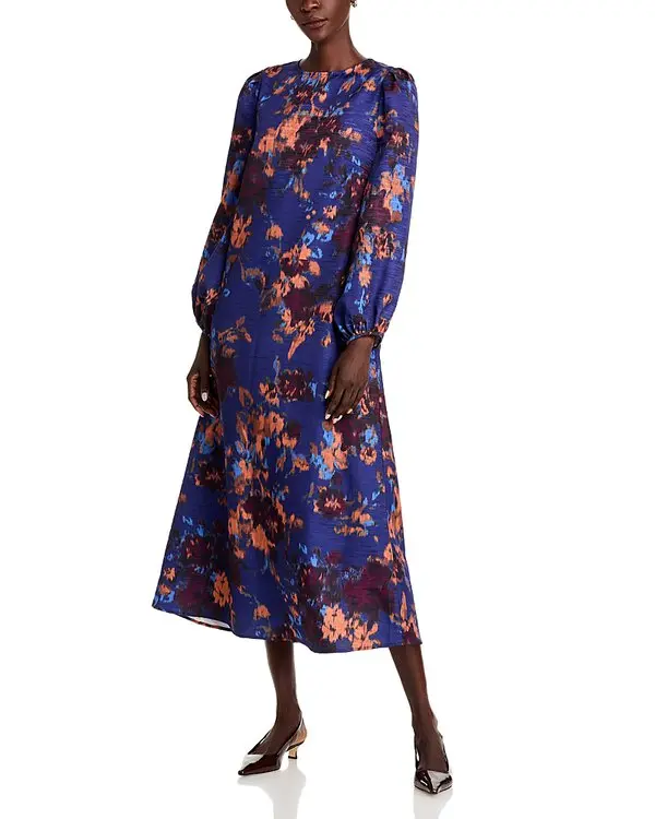 Misook A-line Dress - Stary Night Blue/multi