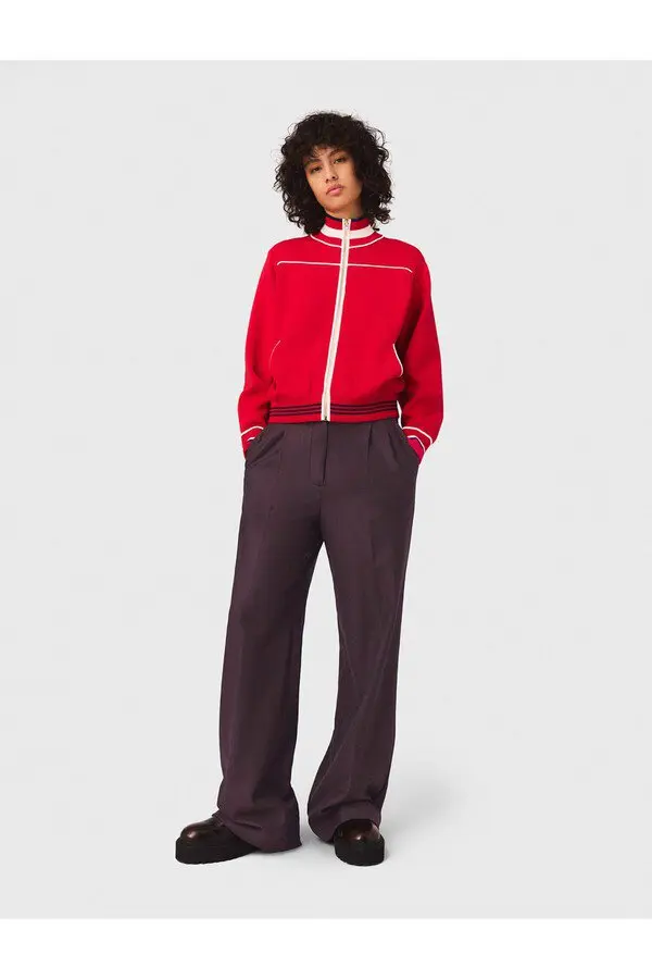 Maje Wide-leg Suit Trousers - Brown