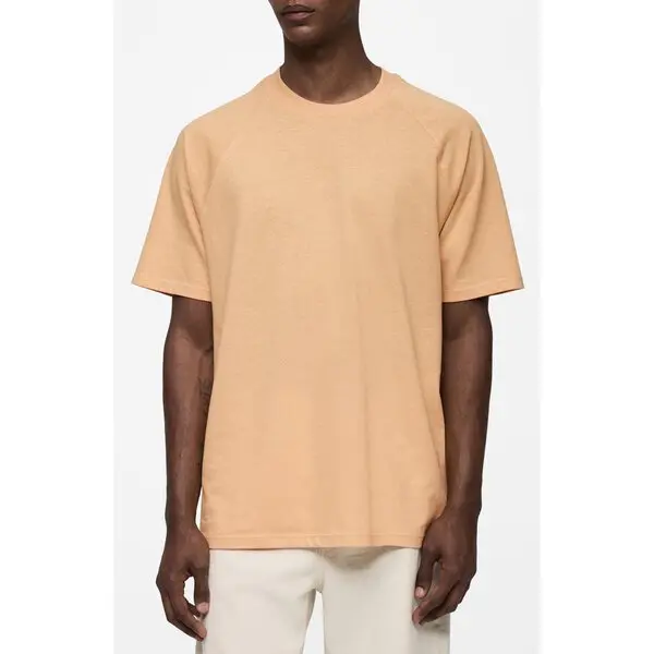 Mango Relaxed Fit Cotton & Linen T-shirt - Orange