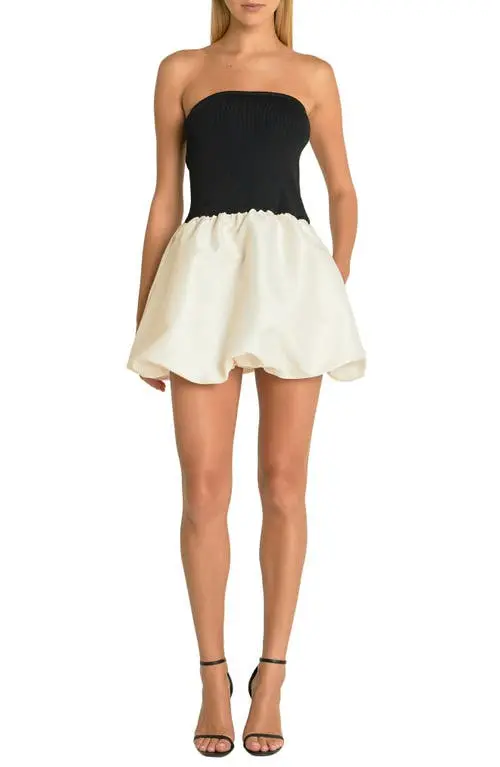 Endless Rose Voluminous Bubble Hem Strapless Minidress