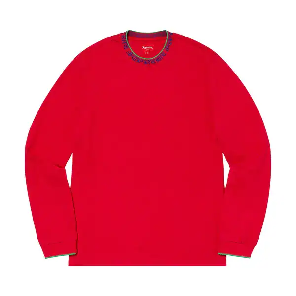 Supreme Old English Collar Logo Long-Sleeve Top - Red | Editorialist