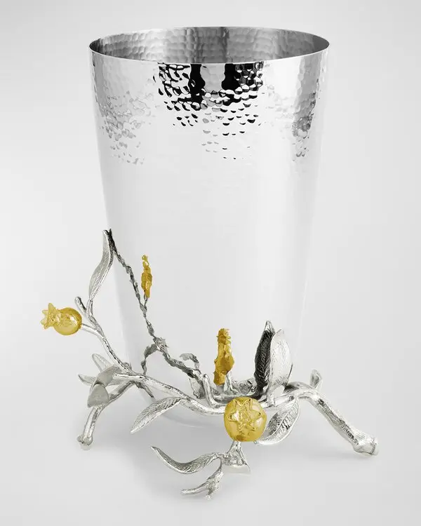 Michael Aram Pomegranate Silver & Gold Vase With 24k Goldplate - Silver And Gold