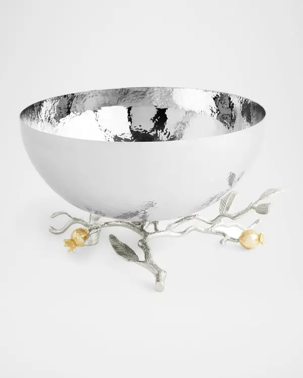 Michael Aram Pomegranate Silver & Gold Serving Bowl With 24k Goldplate - Silver And Gold