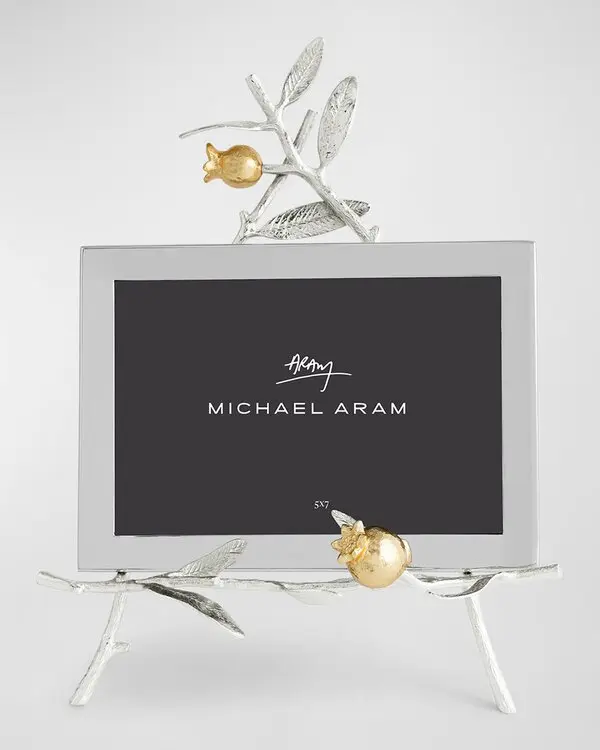 Michael Aram Pomegranate Silver & Gold Easel Picture Frame, 5" X 7