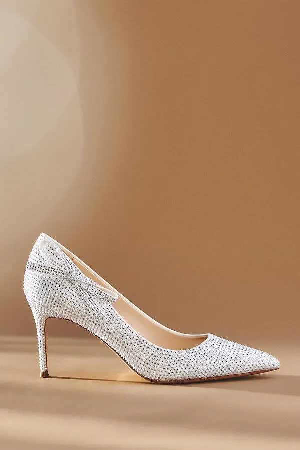 BLACK SUEDE STUDIO Rhinestone Ribbon Heels