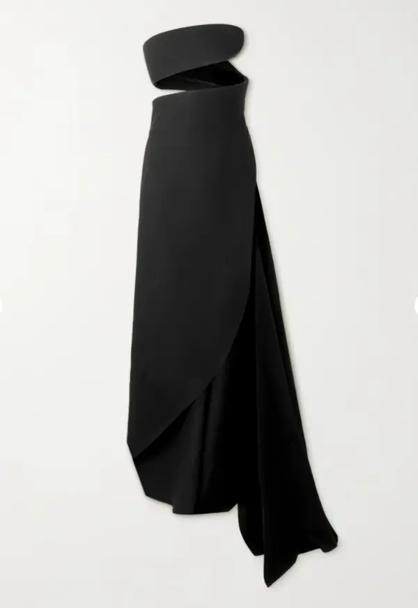 Alaïa Spiral Strapless Bustier Silk And Wool-blend Gown