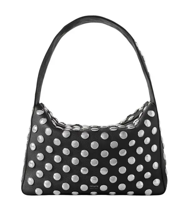 Khaite Elena Studded Textured-leather Shoulder Bag - Black