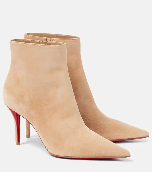 CHRISTIAN LOUBOUTIN So Apostropha 80 Ankle Boots - Beige