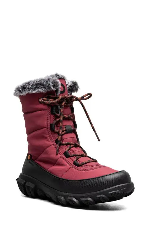 Bogs Cedar Quilted Waterproof Boots - Garnet
