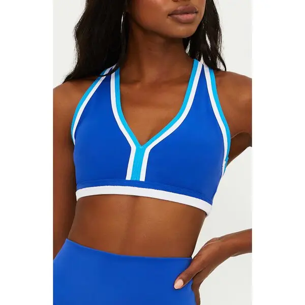 Beach Riot Ida Colorblock Racerback Sports Bra - Riviera Azure