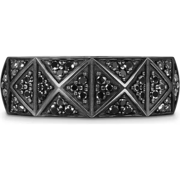 David Yurman Pyramid Band Ring - Black Titanium - Size 11