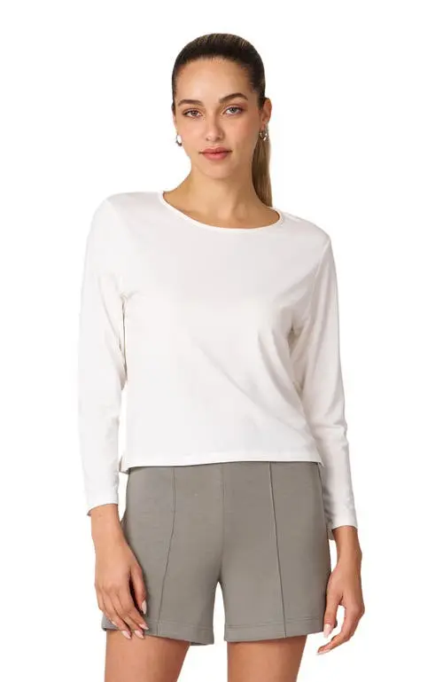REBODY Essentials Mid-length Long Sleeve Top - White