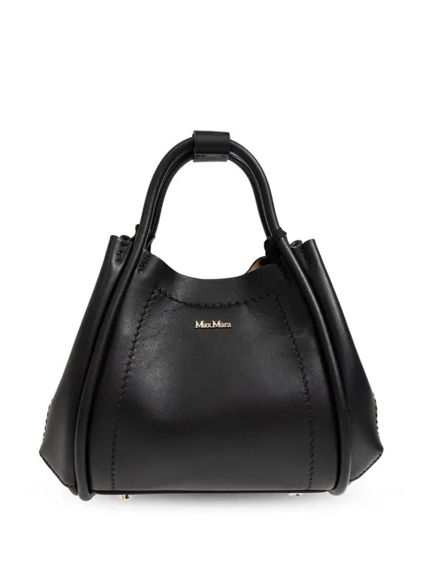 Max Mara Logo Plaque Shoulder Bag Black Editorialist