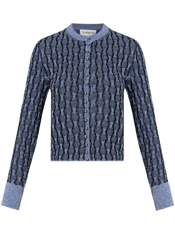 LANVIN Metallic Knitted Cardigan