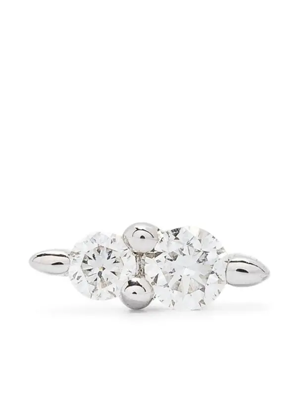 MARIA BLACK 14kt White Gold Hazy Gleam Diamond Single Earring - Silver