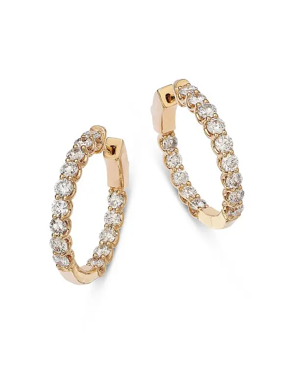 Bloomingdale'S Diamond Hoop Earrings 2.50 Tcw In 14k Yellow