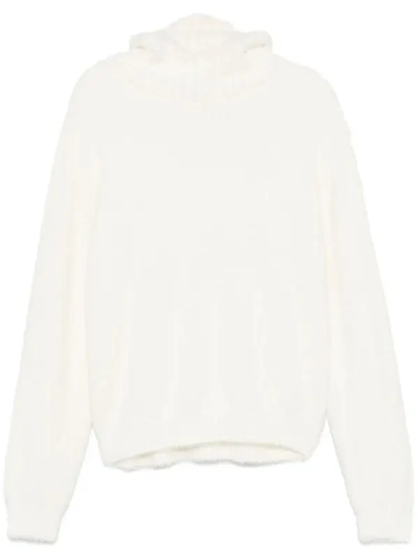 CHARLES JEFFREY LOVERBOY Fluffy Ears Balaclava Jumper - Neutrals