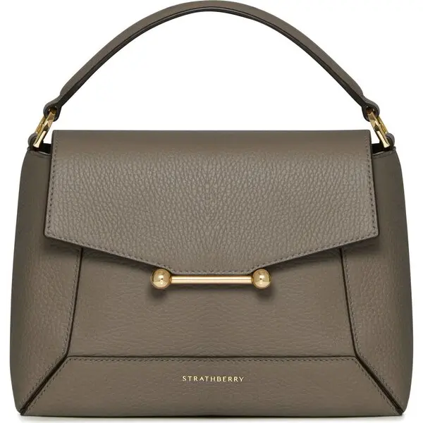 Strathberry Mosaic Leather Top Handle Bag - Taupe