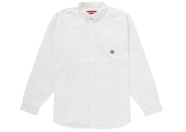 Supreme Loose Fit Flannel Oxford Shirt - White