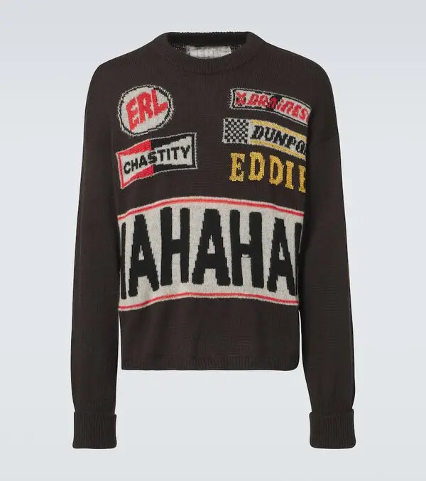 ERL Hahahah Intarsia Sweater - Brown