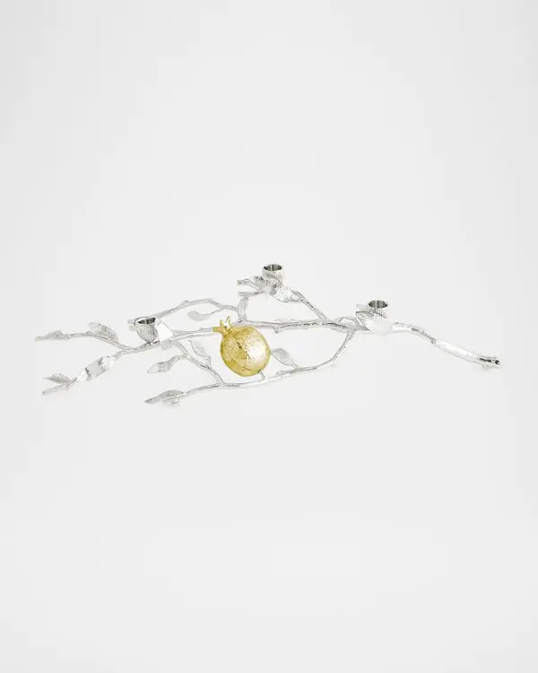 Michael Aram Pomegranate Silver & Gold Low Candleholders