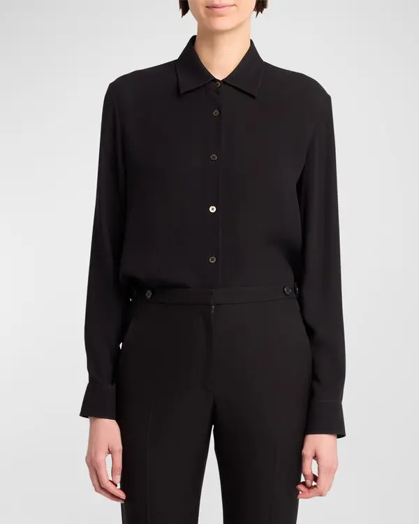 THE ROW Maigret Silk Shirt - Black