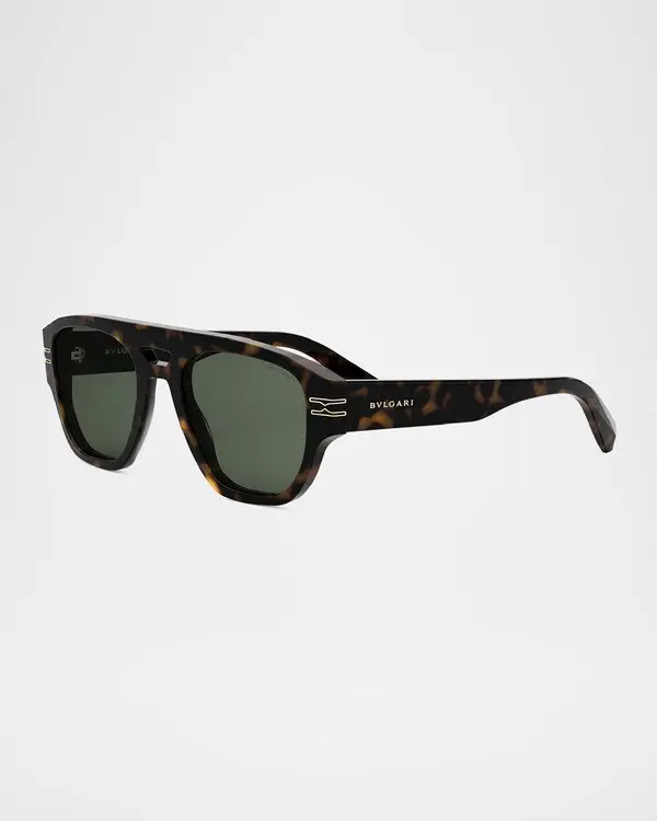 BVLGARI B.zero1 Aviator Sunglasses - Dark Havana Green