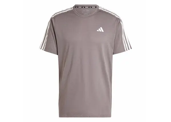 Adidas Own The Run 3stripes Tee Shirt - Charcoal
