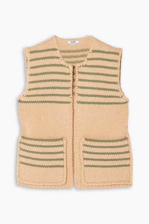 RE/DONE Striped Wool-blend Vest