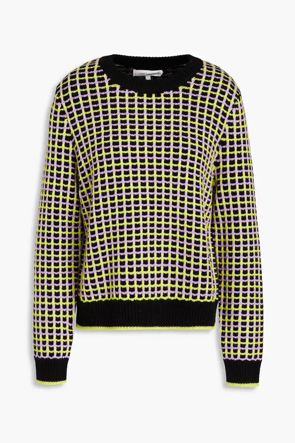 Chinti & Parker Jacquard-knit Wool And Cashmere-blend Sweater - Black