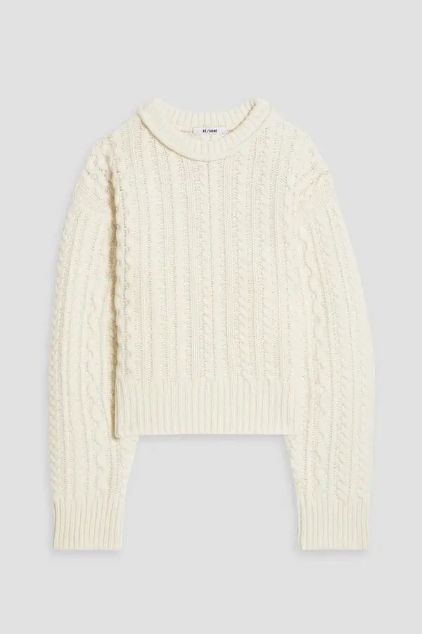 RE/DONE Cable-knit Wool Sweater