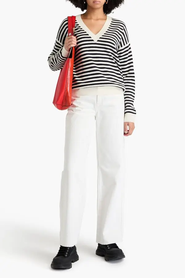 Chinti & Parker Striped Wool And Cashmere-blend Sweater - Midnight Blue