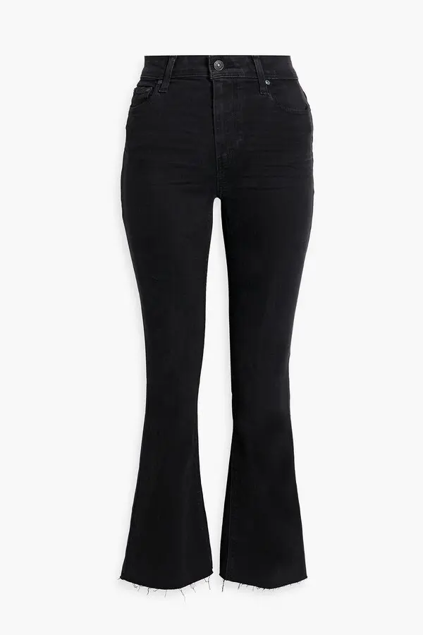 Paige Claudine Distressed Kick-flare Jeans - Black