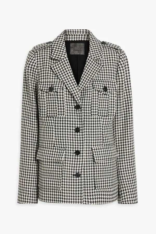 Paige Skyler Metallic Houndstooth Tweed Jacket