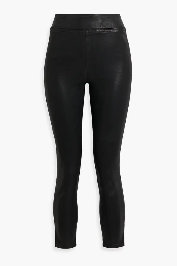 FRAME Jestset Cropped Coated Skinny Jeans
