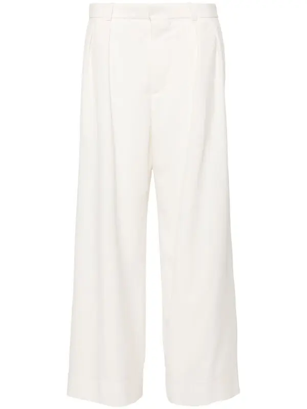 Wardrobe.NYC Neutral Wool Wide-leg Trousers - Neutrals