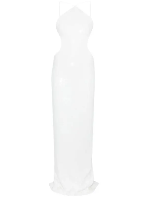 MONOT Sequin Halterneck Maxi Dress