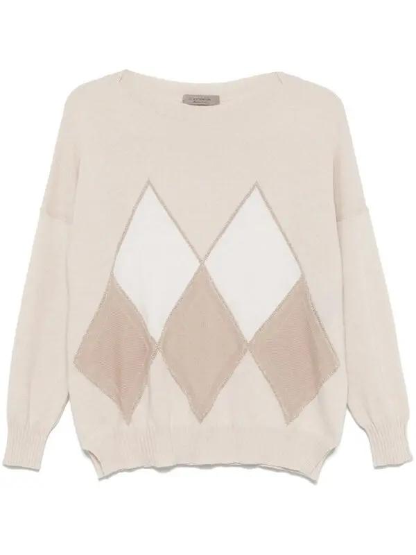 D.exterior Argyle-check Sweater
