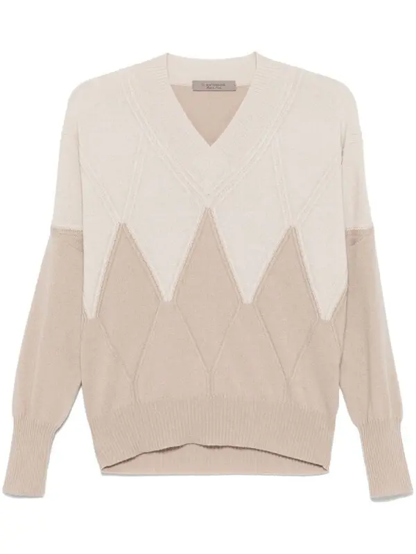D.exterior Argyle-check Sweater - Neutrals