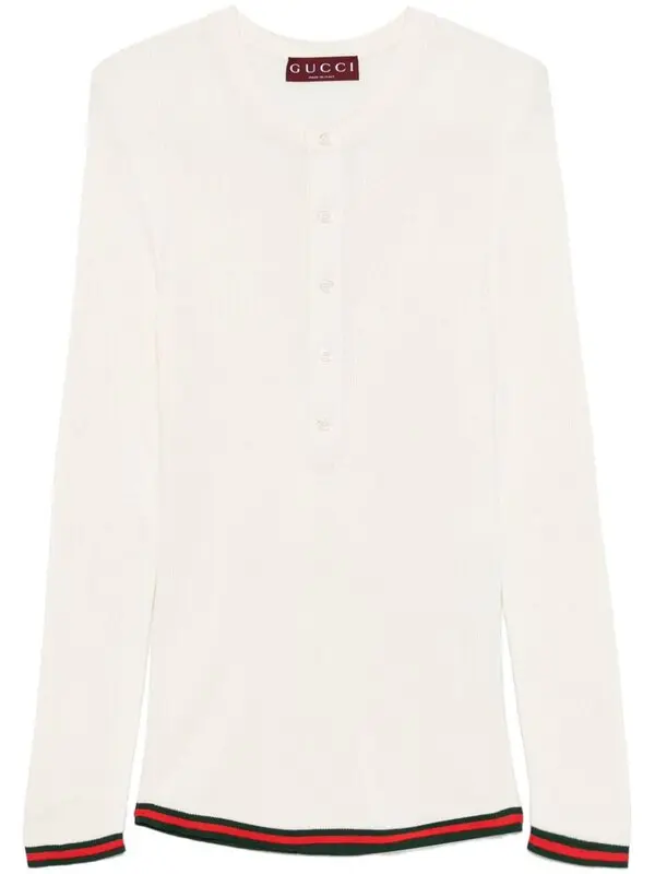 Gucci Ribbed Knit Silk Top