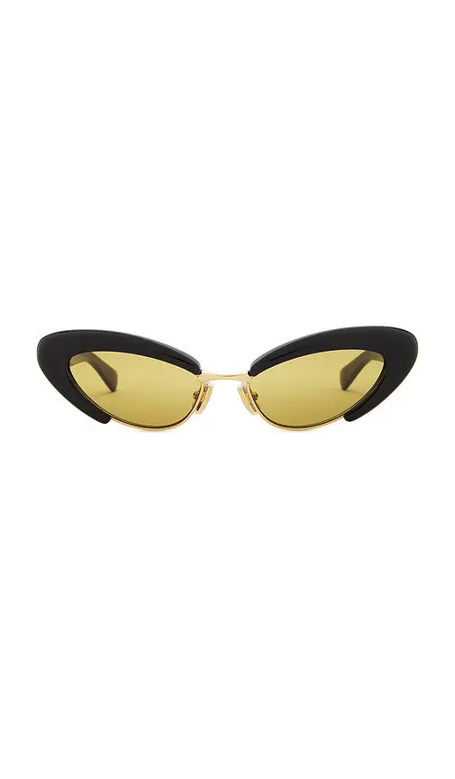 Bottega Veneta Cat Eye Sunglasses - Black & Yellow
