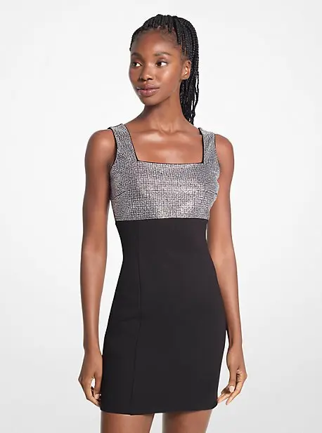 Michael Kors Embellished Stretch Viscose Mini Dress