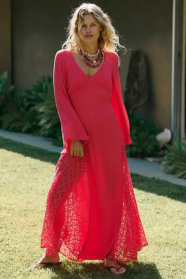 Free People Hazel Maxi Dress - Tart Berry